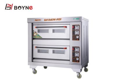 China Gas Two Deck Four Tray Baking Oven 120W 220V 1340x900x1400mm Fire Monitor for sale