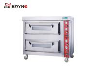 China 220V Industrial Double Deck Pizza Oven , Restaurant Automatic Pizza Oven Equipment for sale