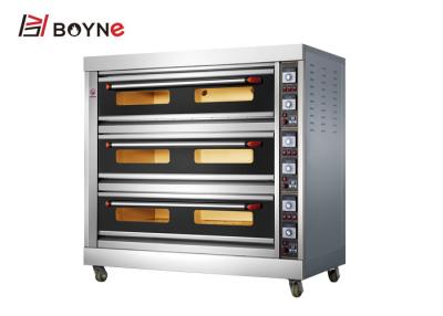 China Gas Three Deck Nine Trays Oven 1.2 Kg/H 220V Digital Control for Bakery for sale