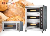 China Handle Electric Industrial Baking Oven Three Layers Six Trays for sale