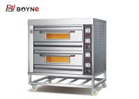 China Commercial Electric Double Deck Four Trays Baking Oven 380V 13.2kW with Wheels for sale