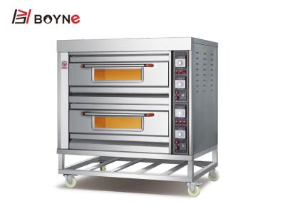 China Commercial Electric Double Deck Four Trays Baking Oven 380V 13.2kW with Wheels for sale