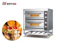 China Commercial Electric Double Deck Four Trays Baking Oven 380V 13.2kW with Wheels for sale