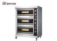 China Infrared Radiation Heating Electric Baking Oven 3 Deck 6 Trays for sale