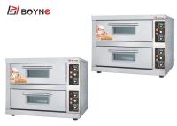 China Full Stainless Steel Electric Two Deck Two Tray Oven 220V 6.6kW Digital Temperature Controller for sale