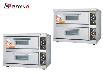 China Full Stainless Steel Electric Two Deck Two Tray Oven 220V 6.6kW Digital Temperature Controller for sale