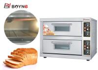 China Commercial Stainless Steel Double Deck Two Tray Electric Oven 6.8kW 220V for sale