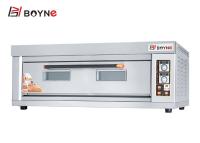 China Commercial Double Glass Door Bakery Deck Oven 1 Deck 3 Trays Stainless Steel 8.4kW 380V Bread Oven for sale