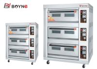 China Commercial Stainless Steel Gas Oven Three Deck Six Trays 220V Bread Oven for Bakery for sale