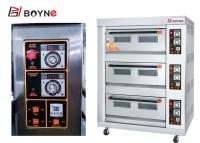China Commercial Stainless Steel Gas Oven Three Deck Six Trays 220V Bread Oven for Bakery for sale