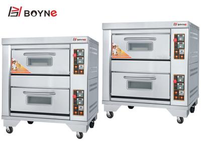 China Commercial Stainless Steel Two Deck Two Tray Gas Oven 220V 14kW for Bakery for sale