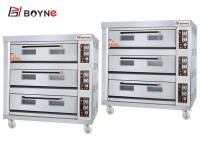 China Stainless Steel 3 Deck 9 Tray Gas Bakery Oven 220V 25kw for Cake Shop for sale
