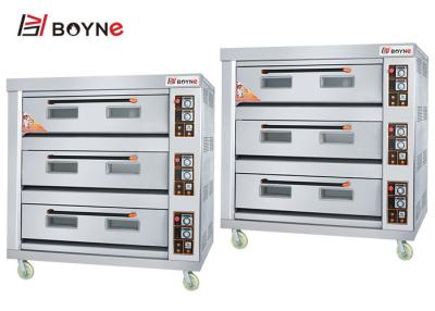 China Stainless Steel 3 Deck 9 Tray Gas Bakery Oven 220V 25kw for Cake Shop for sale