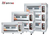 China Three deck Six Trays Gas Oven Bakery Pizza Oven With Stone For Restaurant for sale