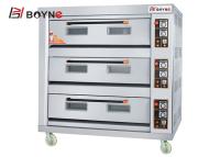 China Stainless Steel Three Deck Nine Tray Gas Oven 1760x900x1800mm 400°C for Bakery Pizza Shop for sale