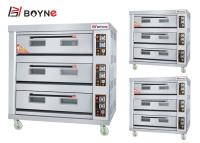 China Stainless Steel Three Deck Nine Tray Gas Oven 1760x900x1800mm 400°C for Bakery Pizza Shop for sale