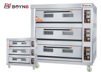 China Stainless Steel Gas Three Layer Nine Trays Deck Oven Mechanical Panel for sale