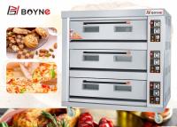 China Stainless Steel Gas Three Layer Nine Trays Deck Oven Mechanical Panel for sale