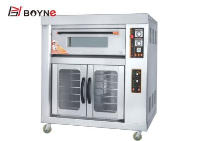 China Industrial Stainless Steel Gas Oven with Proofer 1 Layer 2 Trays 220V 8.3kW for sale