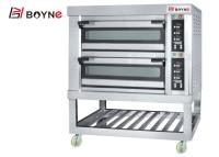 China Double Layer Four Trays Electric Oven Stainless Steel For Bakery computer touch for sale