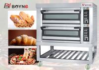 China Double Layer Four Trays Electric Oven Stainless Steel For Bakery computer touch for sale