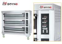 China Industrial Baking Oven Three Layer Nine Trays Electric Stainless Steel for baking all kinds bread for sale