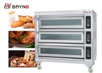 China Commercial Bakery Shop Three Deck Nine Trays Microcomputer Electric Bakery Oven for sale