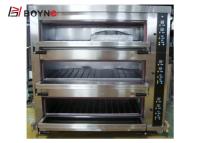 China Stainless steel Comercial Microcomputer Three Deck Six Trays Electric Bakery Oven for sale