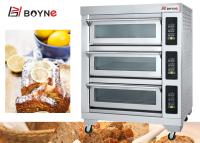 China Stainless steel Comercial Microcomputer Three Deck Six Trays Electric Bakery Oven for sale