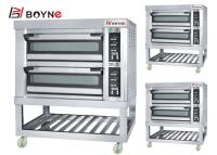 China Commercial Stainless Steel Microcomputer Two Deck Four Trays 20-400°C Electrci Oven for sale