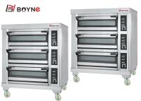 China Stainless Steel High End Electric Microcomputer Commercial Three Deck Six Tray Bakery Oven for sale