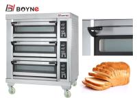China Stainless Steel High End Electric Microcomputer Commercial Three Deck Six Tray Bakery Oven for sale