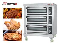 China Stainless Steel High End Electric Microcomputer Commercial Three Deck Six Tray Bakery Oven for sale