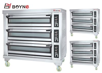China Bakery Shop High End 20~400°C Commercial Bakery Three Deck Nine Trays Bread Oven for sale