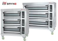 China Bakery Shop High End 20~400°C Commercial Bakery Three Deck Nine Trays Bread Oven for sale