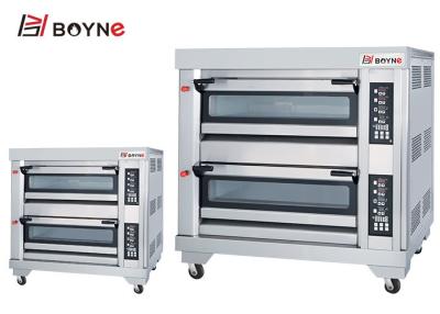 China Stainless Steel Commercial Two Deck Four Tray Gas Oven 220V 16.6kW for sale
