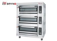 China Commercial Gas Three Deck Six Trays Bread Oven 20-400°C Stainless Steel 220V for sale