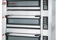 China Commercial Gas Three Deck Six Trays Bread Oven 20-400°C Stainless Steel 220V for sale