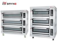 China Commercial Gas Three Deck Six Trays Bread Oven 20-400°C Stainless Steel 220V for sale