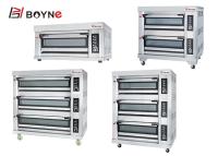 China 220V Gas Type  Stainless Steel Commercial Microcomputer Three Deck Nine Trays Bakery Oven for sale