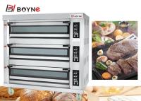 China 220V Gas Type  Stainless Steel Commercial Microcomputer Three Deck Nine Trays Bakery Oven for sale