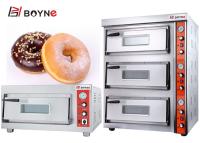 China Stainless Steel Commercial Pizza Oven Three Deck Bakery Oven With Stone for sale