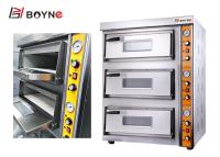 China Stainless Steel Commercial Pizza Oven Three Deck Bakery Oven With Stone for sale