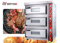 China Stainless Steel Commercial Pizza Oven Three Deck Bakery Oven With Stone for sale