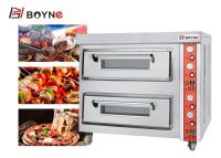 China Stainless Steel Commercial Gas Two Deck Pizza Oven 20-500°C 220V 120W for sale