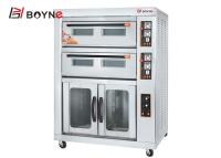 China Commercial Stainless Steel Two Deck Four Trays Gas Oven With Proofer 220V 16.6kw for sale