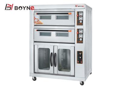 China Commercial Stainless Steel Two Deck Four Trays Gas Oven With Proofer 220V 16.6kw for sale