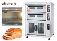 China Commercial Stainless Steel Two Deck Four Trays Gas Oven With Proofer 220V 16.6kw for sale