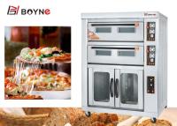 China Commercial Stainless Steel Two Deck Four Trays Gas Oven With Proofer 220V 16.6kw for sale