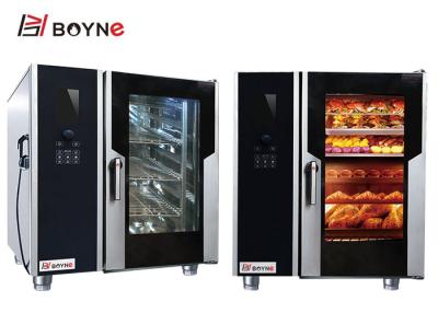 China Stainless Steel 6 Trays Combi Oven 380V Electric with Boiler LCD Touch Screen 100 Menu Storage for sale